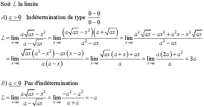 Exercice 4 :Calcul de limite